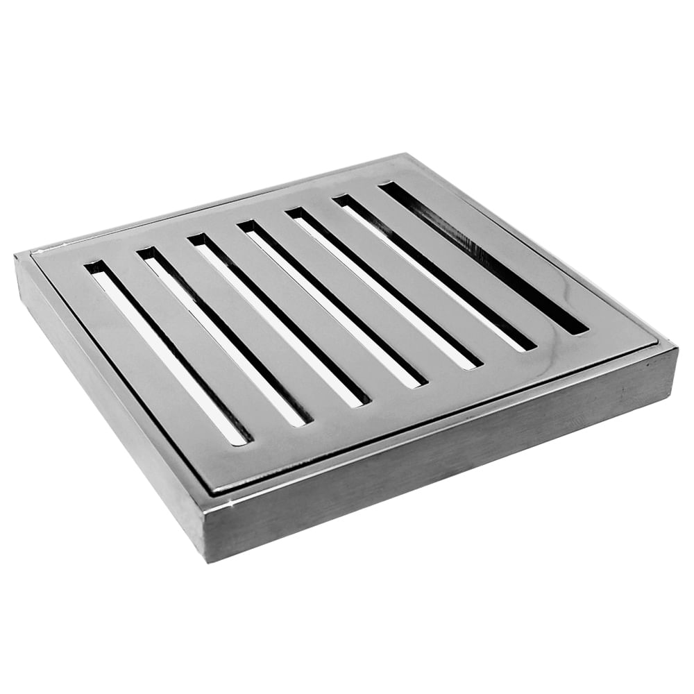 Grelha Quadrada em Aço Inox 304 Escovado sem tela 10 x 10cm - Metalferco